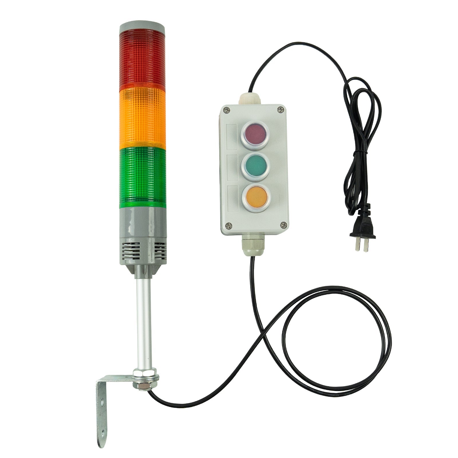 YASONG 3-Stack LED Industrial Signal Tower Light with No Sound, Flash ...