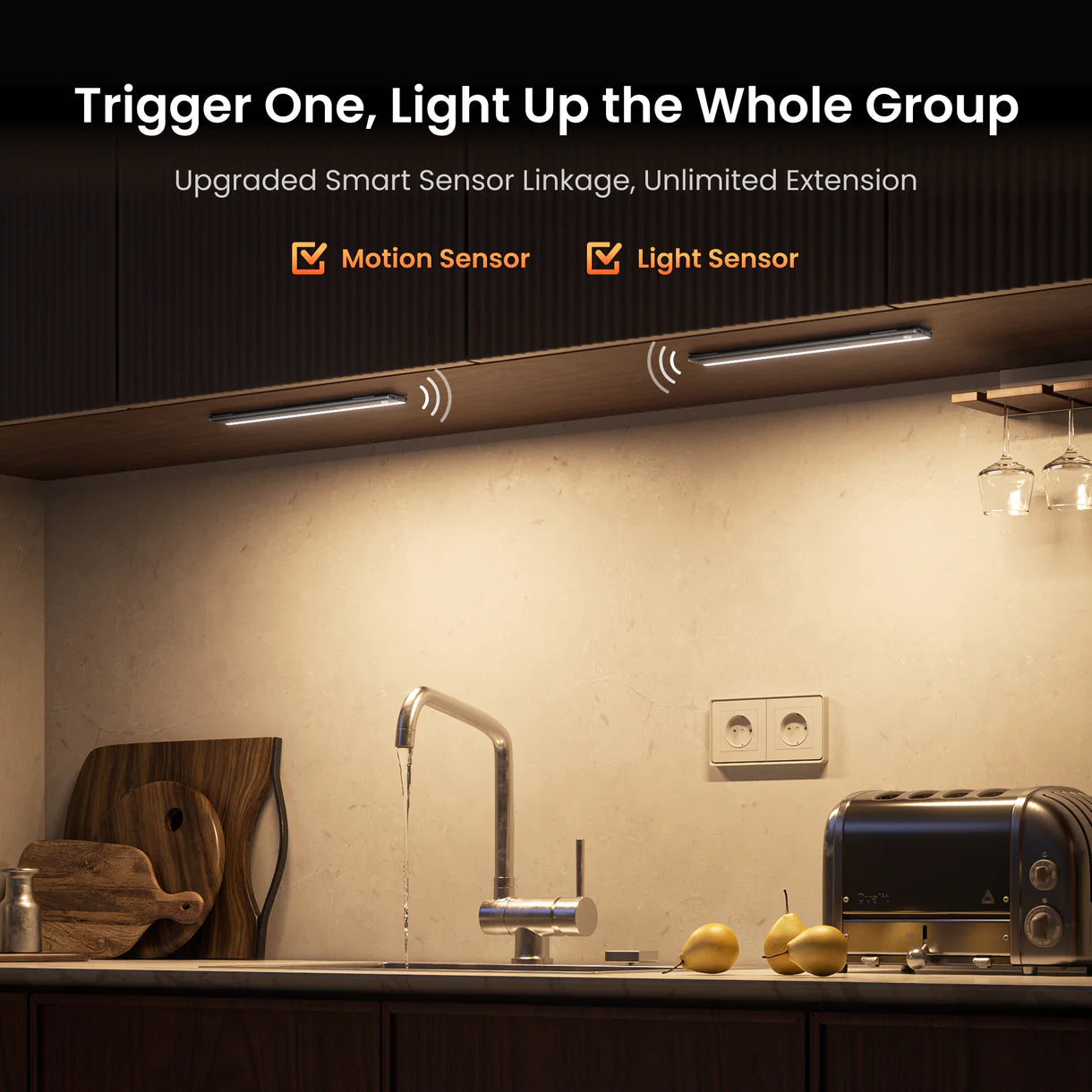 Yeelight Ultra-Thin Intelligent Linkage Under Cabinet Light (2 Pack ...